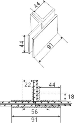 Buy Three way Bracket for Glass to Glass connector Online at Best Price