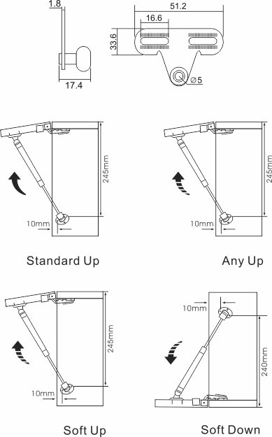 Buy GAS SPRING OVERHEAD FITTING Online at Best Price