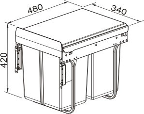Buy 400mm PULL OUT BUILT-IN CABINET WASTEBIN Online at Best Price